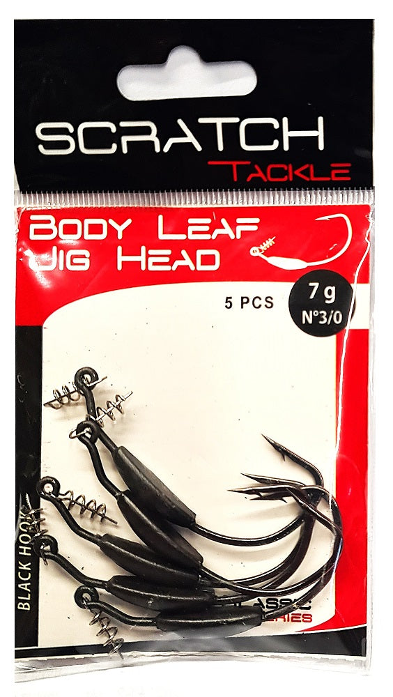 Scratch Tackle Body Leaf Jig Head 7g 3/0